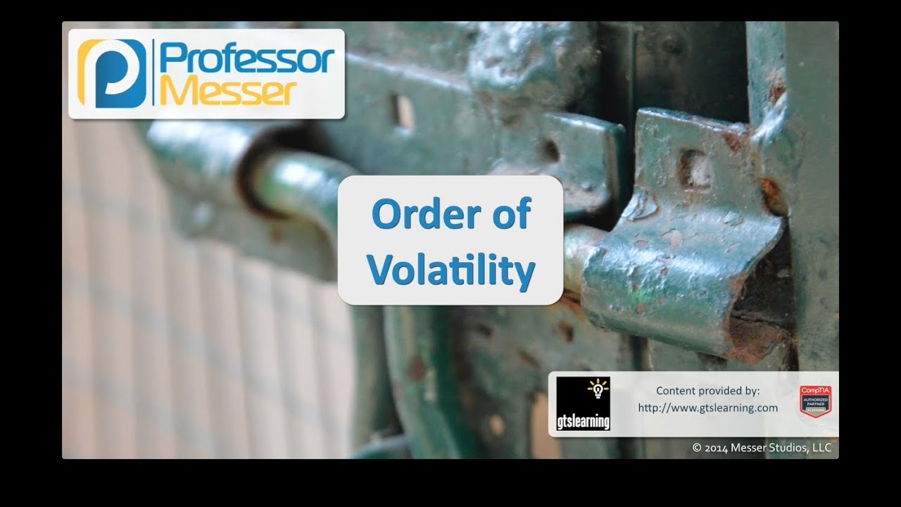 Order of Volatility - CompTIA Security+ SY0-401: 2.4 - Professor Messer ...