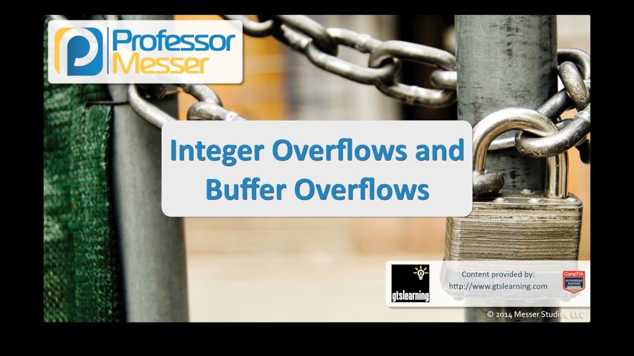 Buffer Overflows and Integer Overflows - CompTIA Security+ SY0-401: 3.5 - Professor Messer IT ...