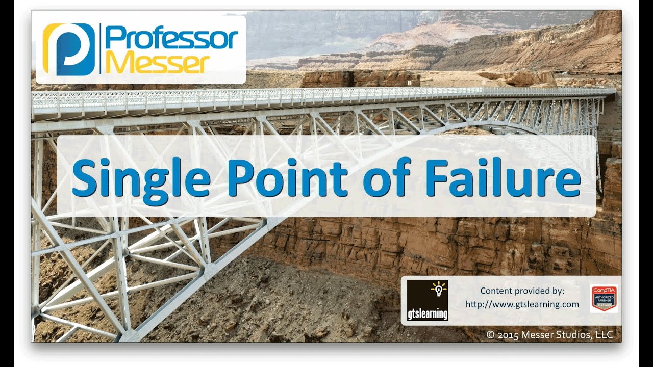 Single Point of Failure - CompTIA Network+ N10-006 - 3.1 - Professor ...